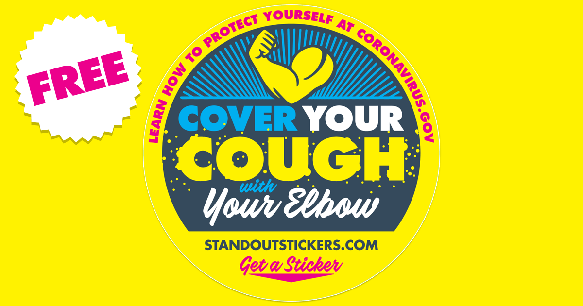 Cover Your Cough Sticker - Coronavirus Awareness