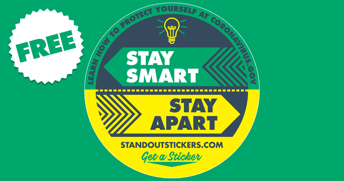 Stay Smart, Stay Apart Sticker - Coronavirus Awareness