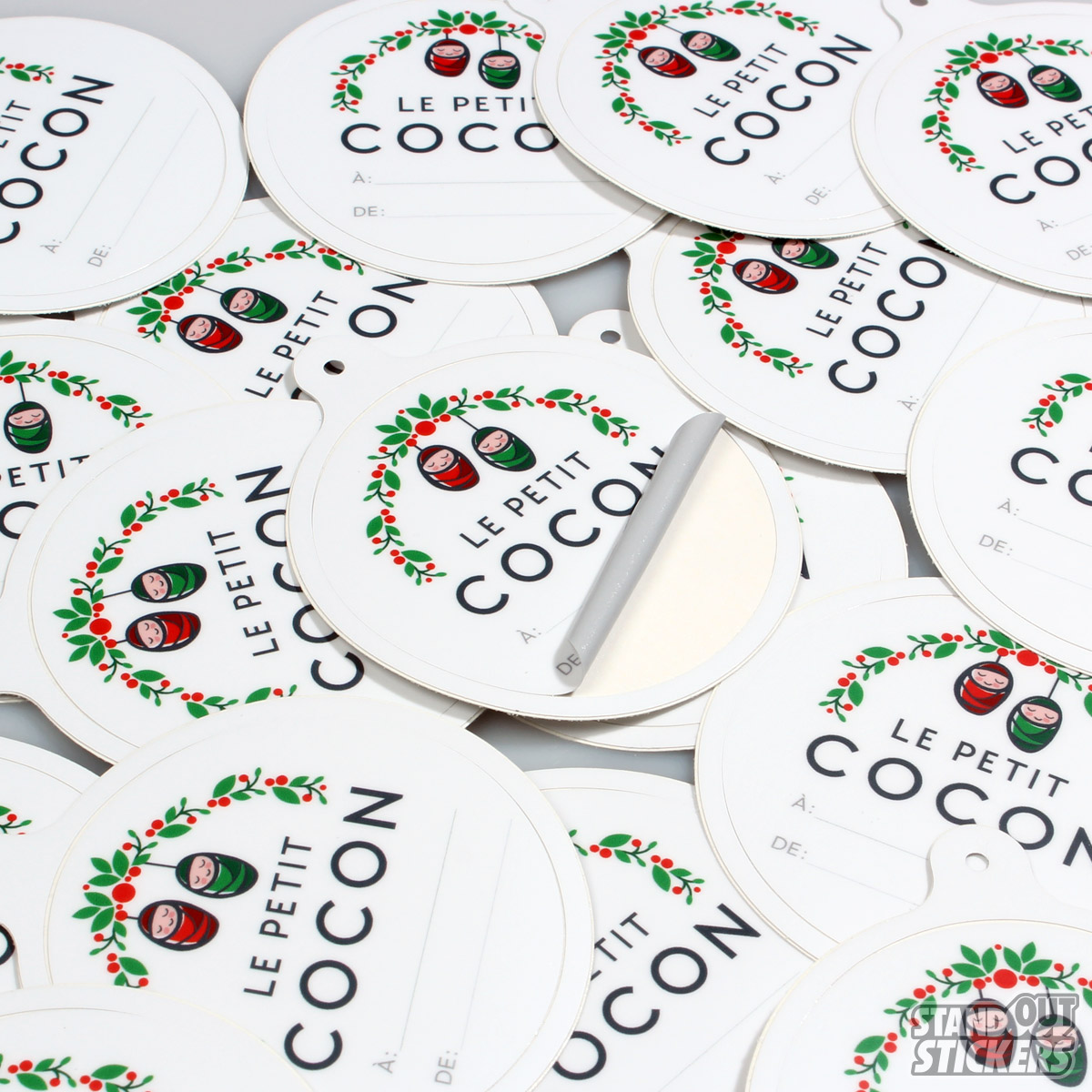 Sticker Hang Tags - Samples of Hang-Tag Stickers