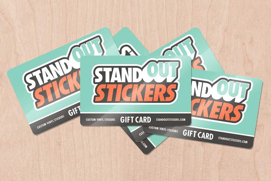 Gift Cards for Custom Stickers and Cut Vinyl Decals by StandOut Stickers