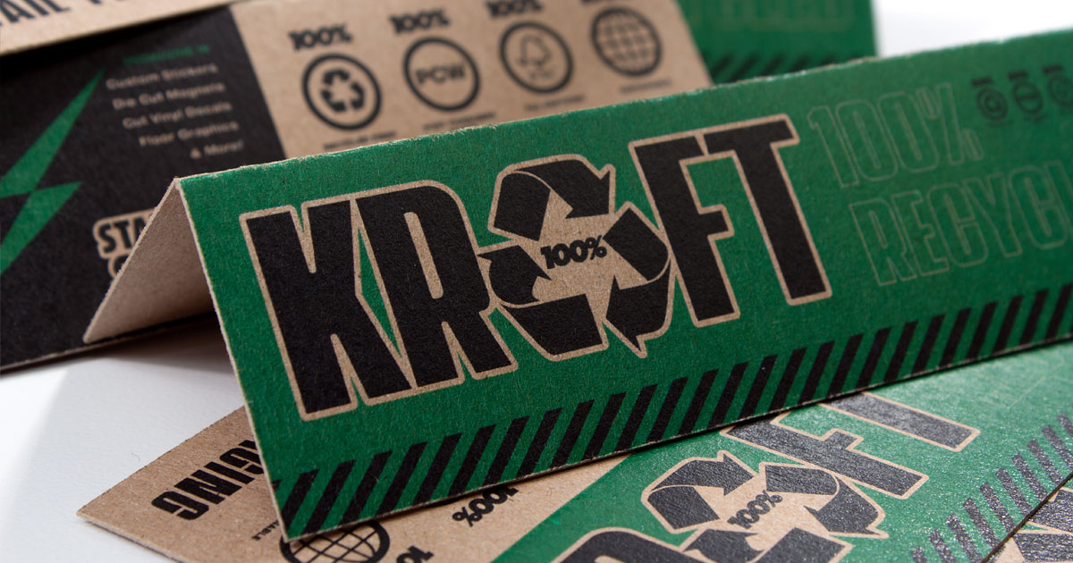100% Recycled Packaging | Kraft Sticker Pack Topper Cards