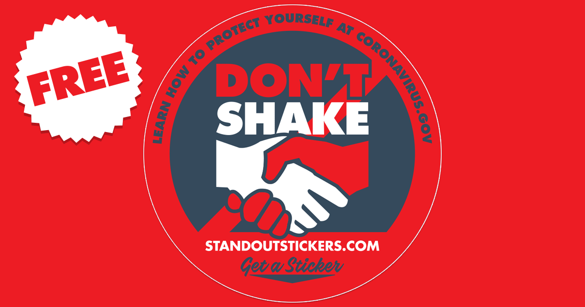 Don't Shake My Hand Sticker - Coronavirus Awareness