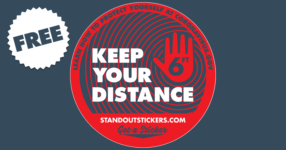 Keep Your Distance Sticker - Coronavirus Awareness